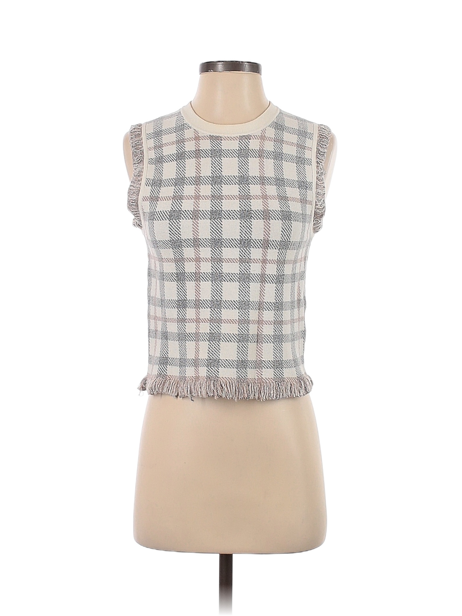 Club Monaco Color Block Plaid Multi Color Ivory Pullover Sweater Size ...