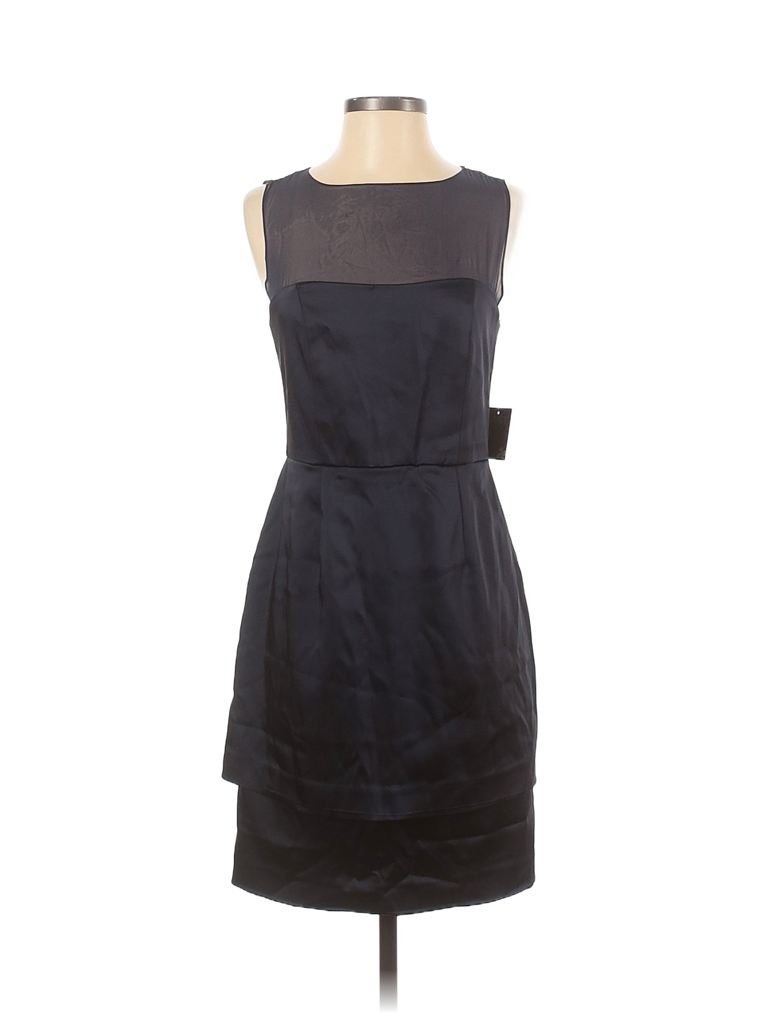 Taylor 100 Silk Solid Black Purple Cocktail Dress Size 2 75 Off