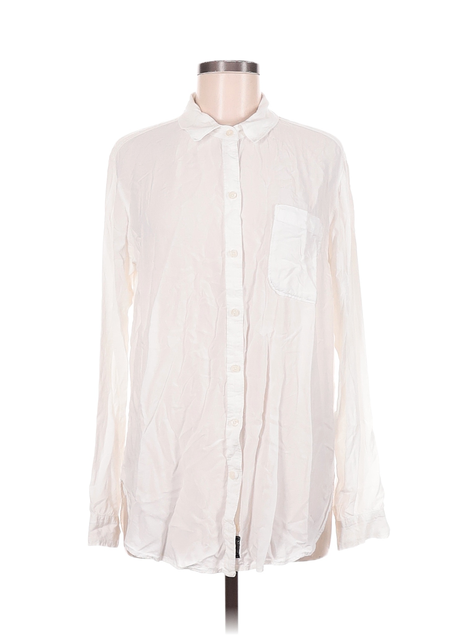 Abercrombie & Fitch Solid White Long Sleeve Button-Down Shirt Size M - 74% off | thredUP