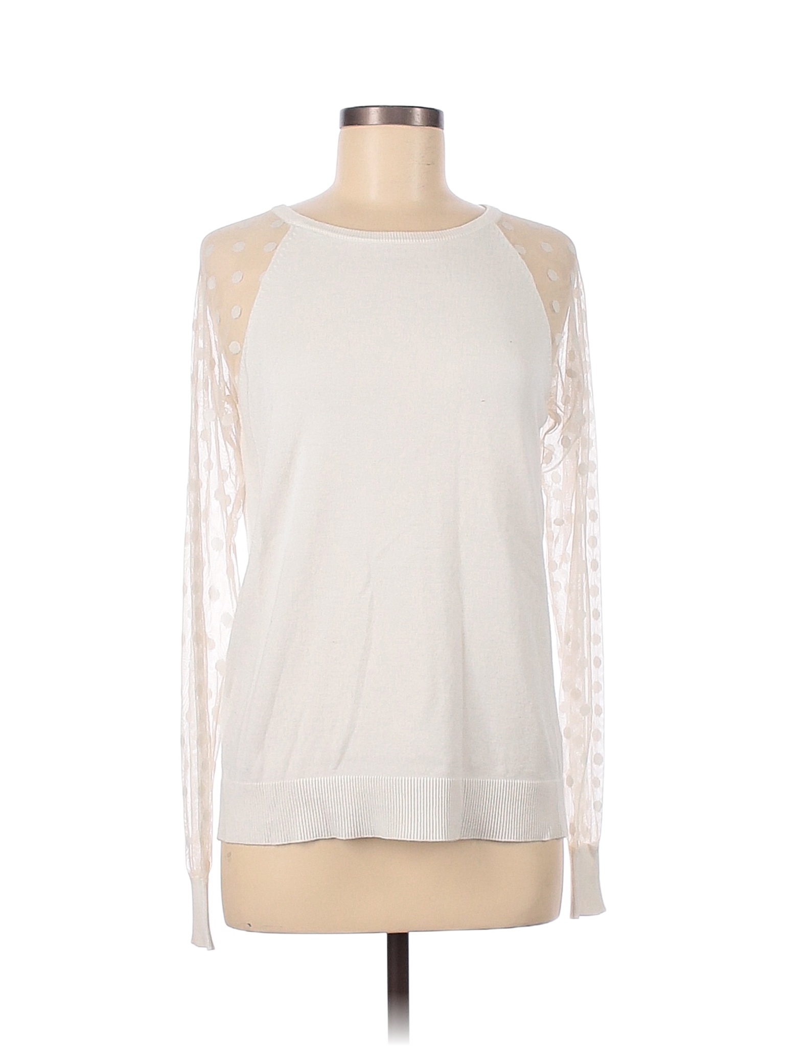 Indigo Rose White Ivory Long Sleeve Top Size L - 65% off | thredUP
