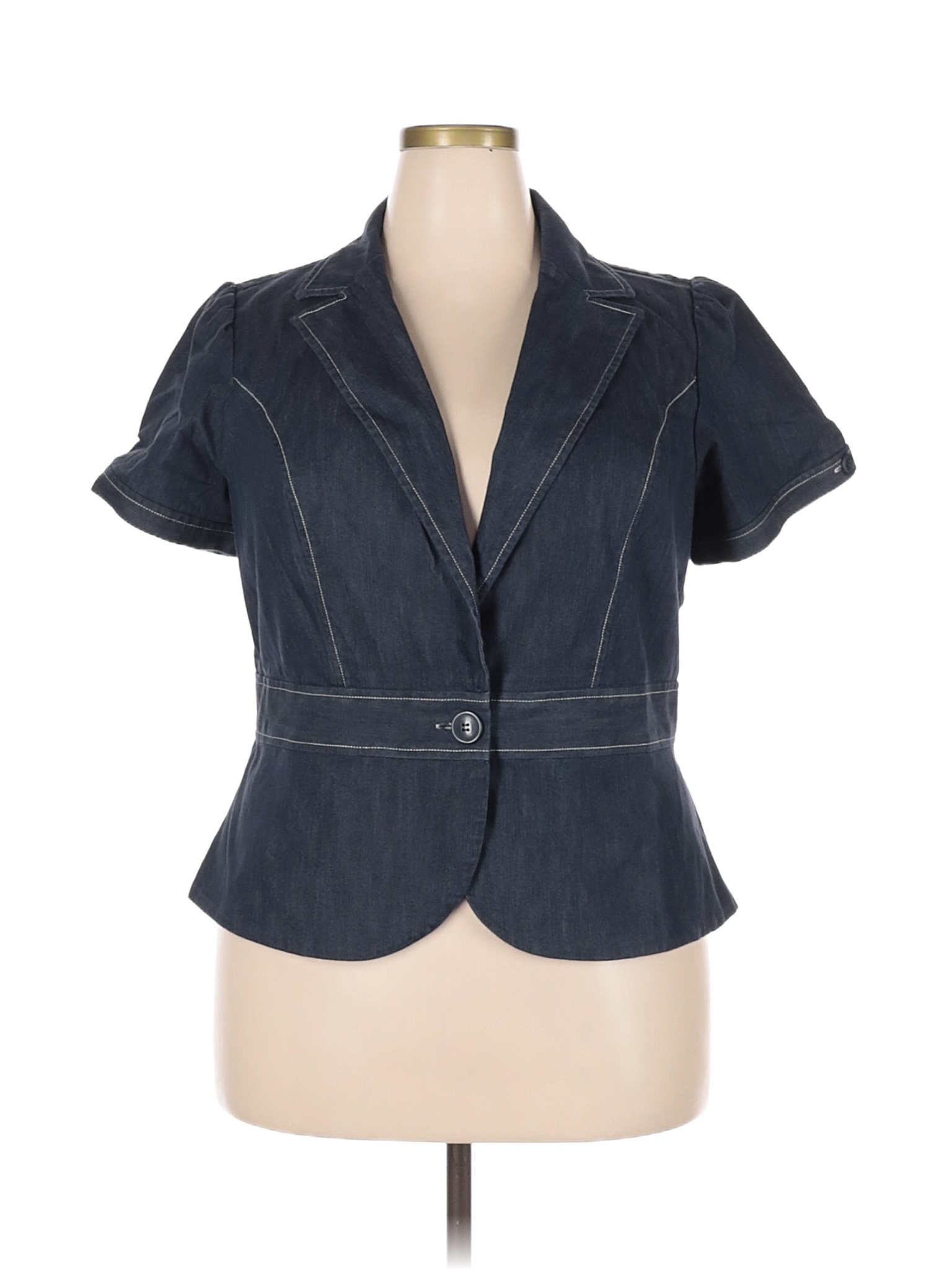 Torrid Solid Blue Denim Jacket Size 2X Plus (2) (Plus) - 64% off | thredUP