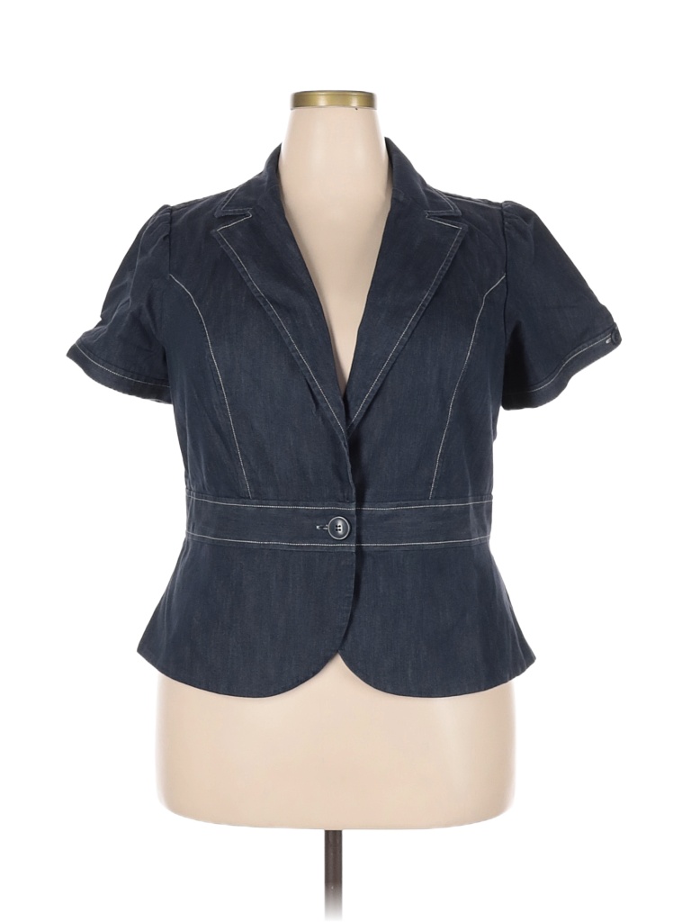 Torrid Solid Blue Denim Jacket Size 2X Plus (2) (Plus) - 64% off | thredUP