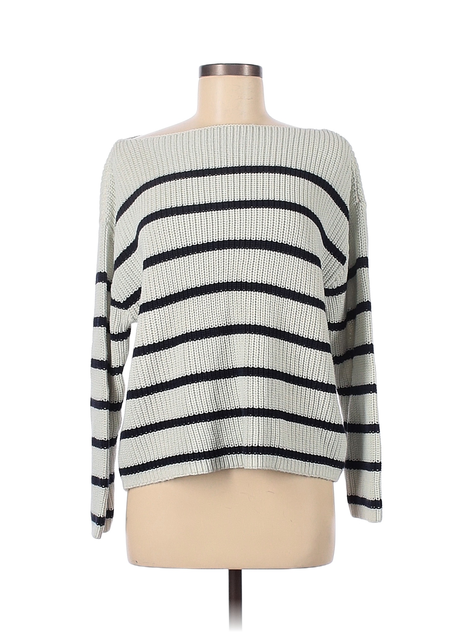 H&M Color Block Stripes White Pullover Sweater Size L - 44% off | thredUP