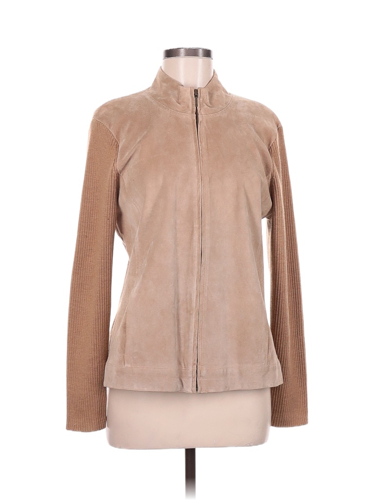 Pendleton 100% Leather Solid Colored Tan Leather Jacket Size M - 80% ...