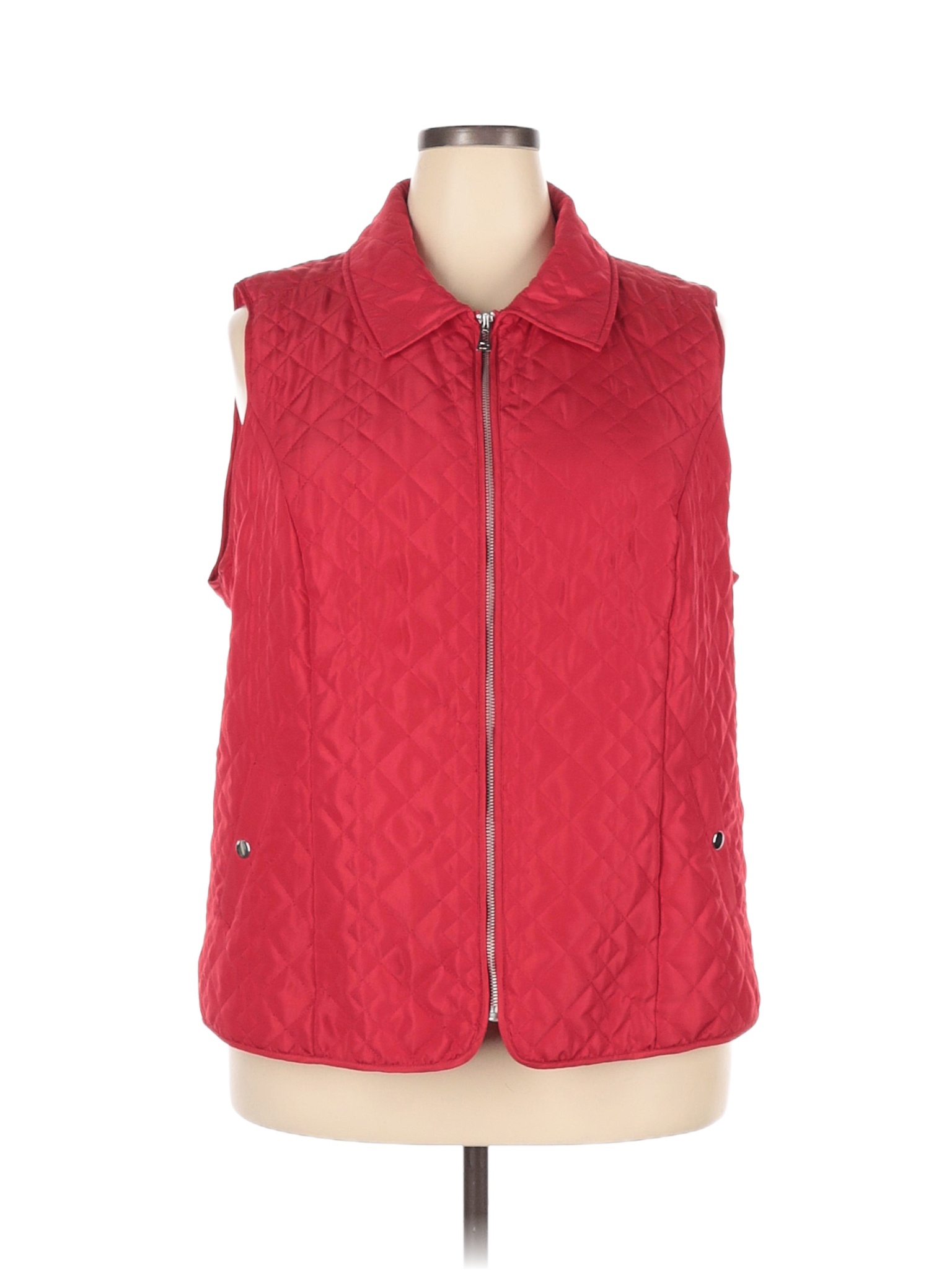 Cj Banks 100% Polyester Solid Colored Red Vest Size 2X (Plus) - 75% off ...