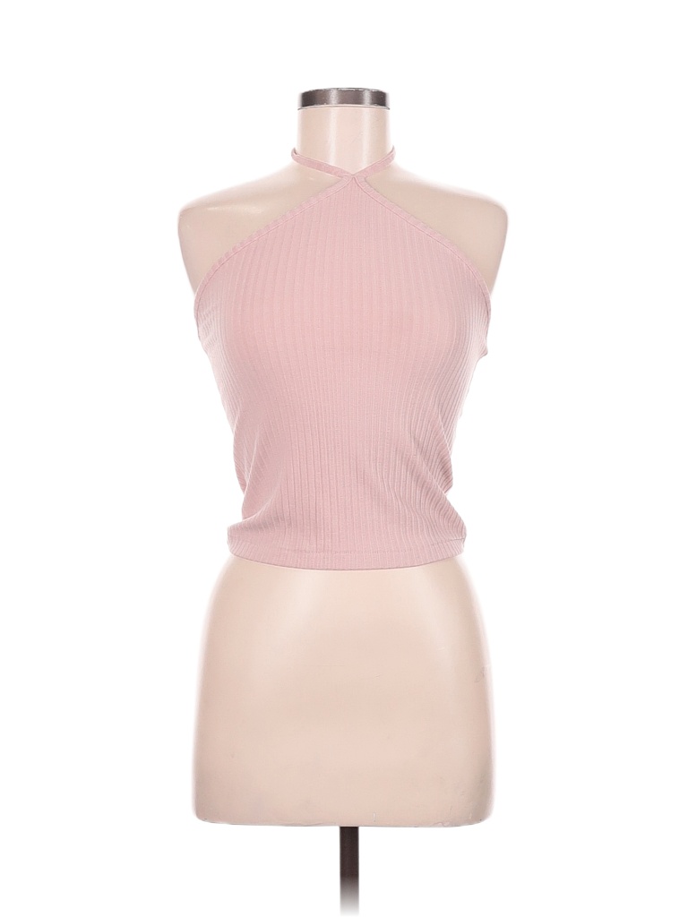 Me To We Solid Colored Pink Halter Top Size M - 56% off | thredUP
