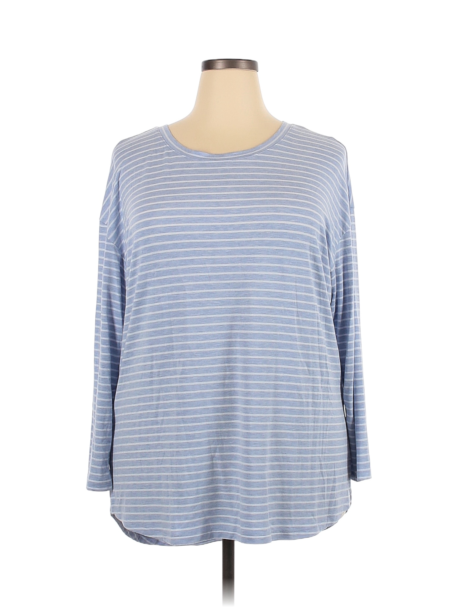 Talbots Stripes Blue Long Sleeve T-Shirt Size 2X (Plus) - 67% off | thredUP