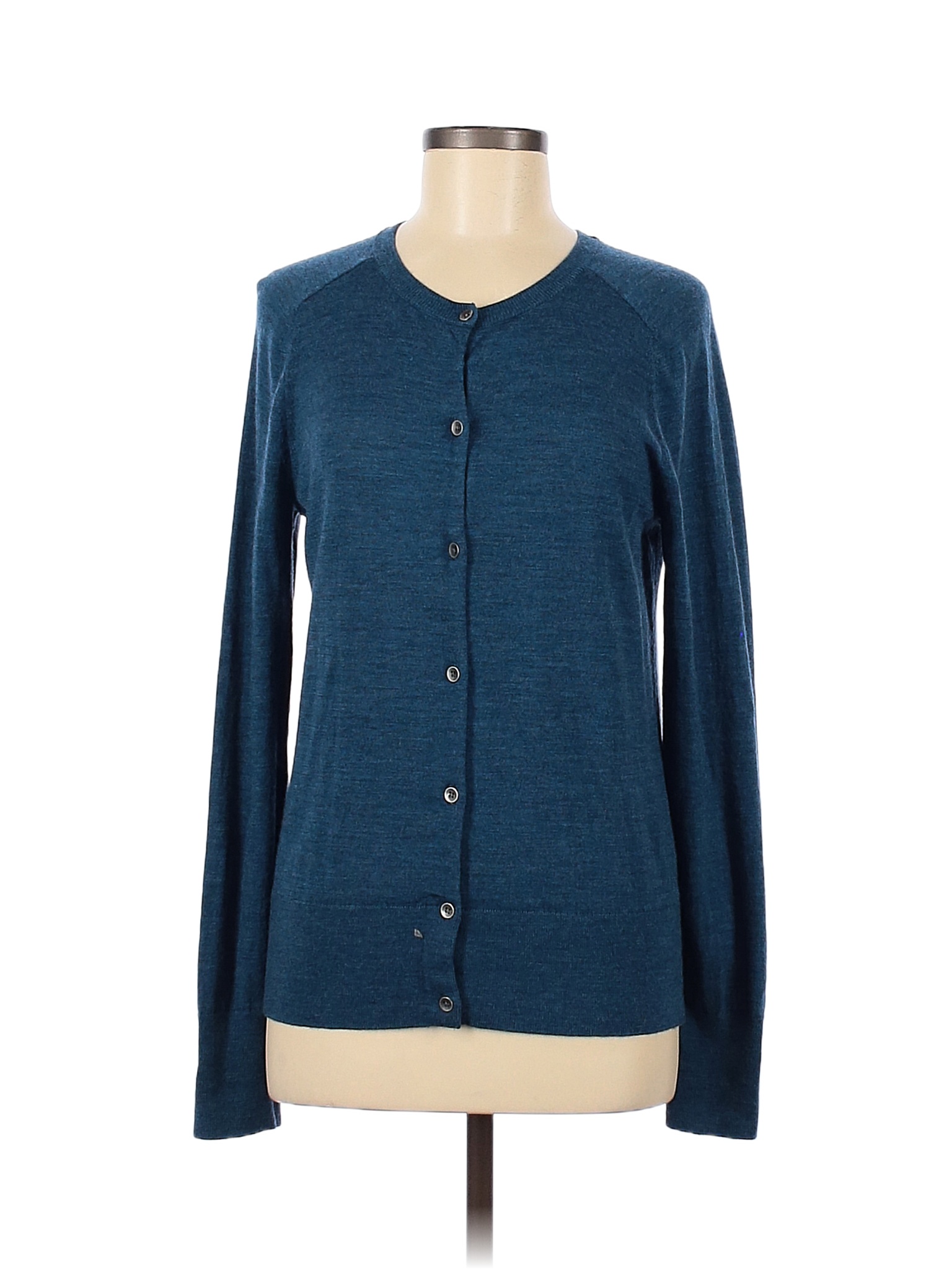 Gap 100% Merino Wool Color Block Solid Colored Blue Wool Cardigan Size ...