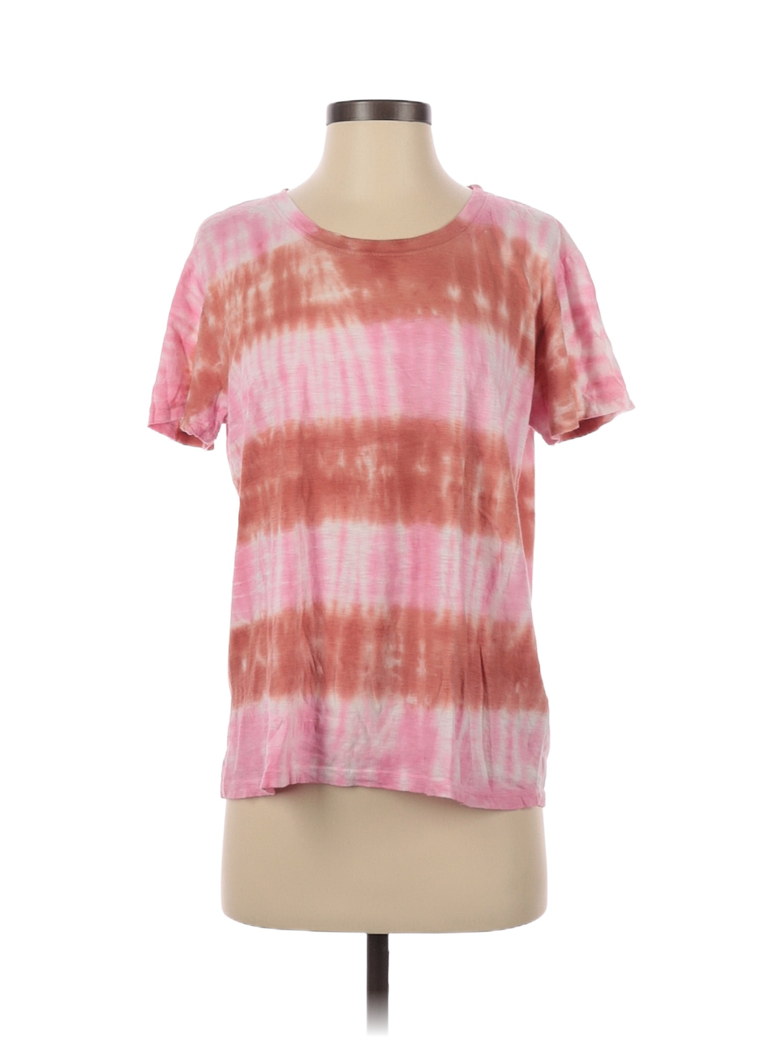Sundry 100% Pima Cotton Acid Wash Print Batik Ombre Tie-dye Pink Short Sleeve T-Shirt Size Sm (1 ...