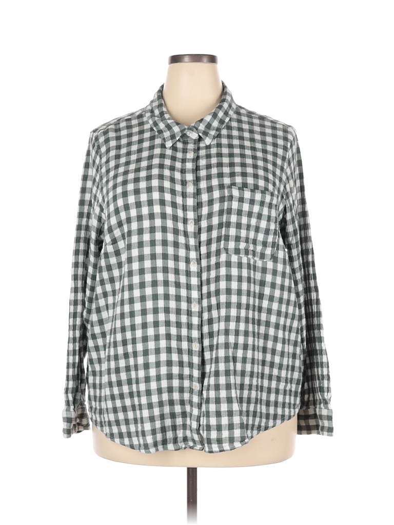 Universal Thread 100% Cotton Checkered-gingham Multi Color Green Long ...