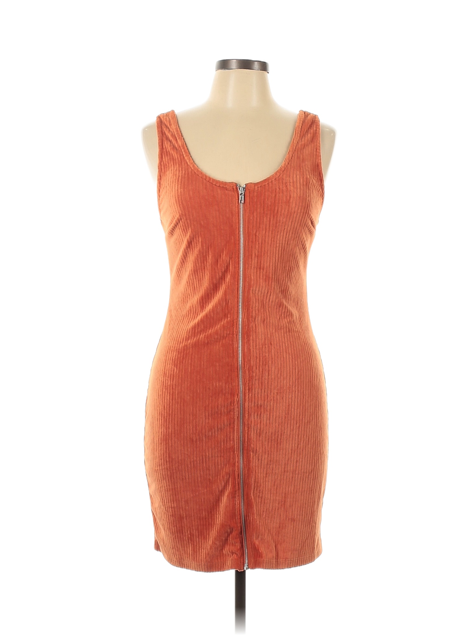 No Boundaries Solid Colored Orange Casual Dress Size L 52 Off Thredup