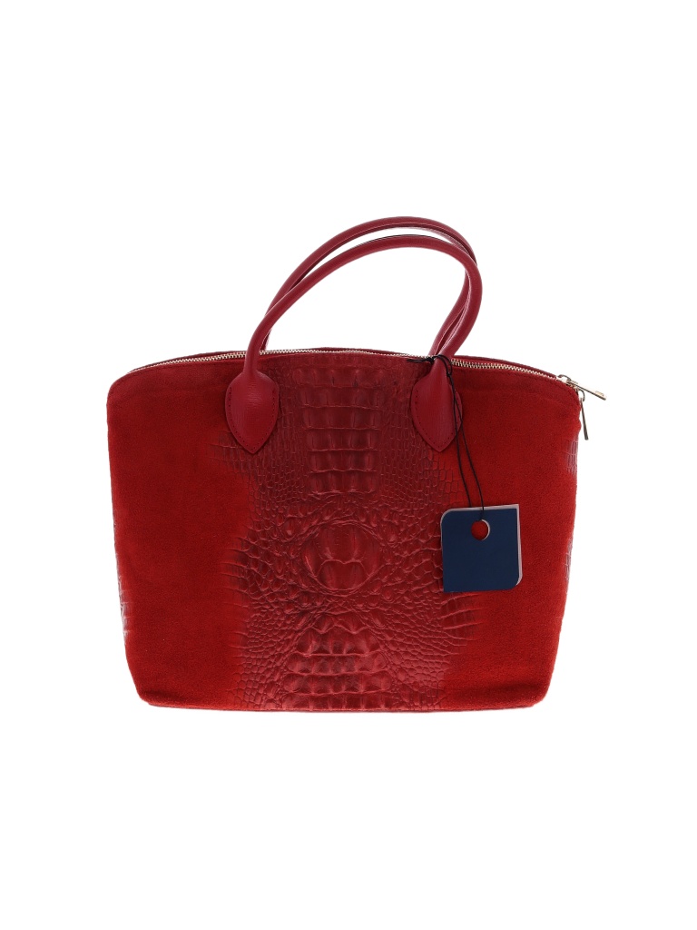 Massimo Castelli 100% Leather Solid Colored Red Leather Satchel One ...