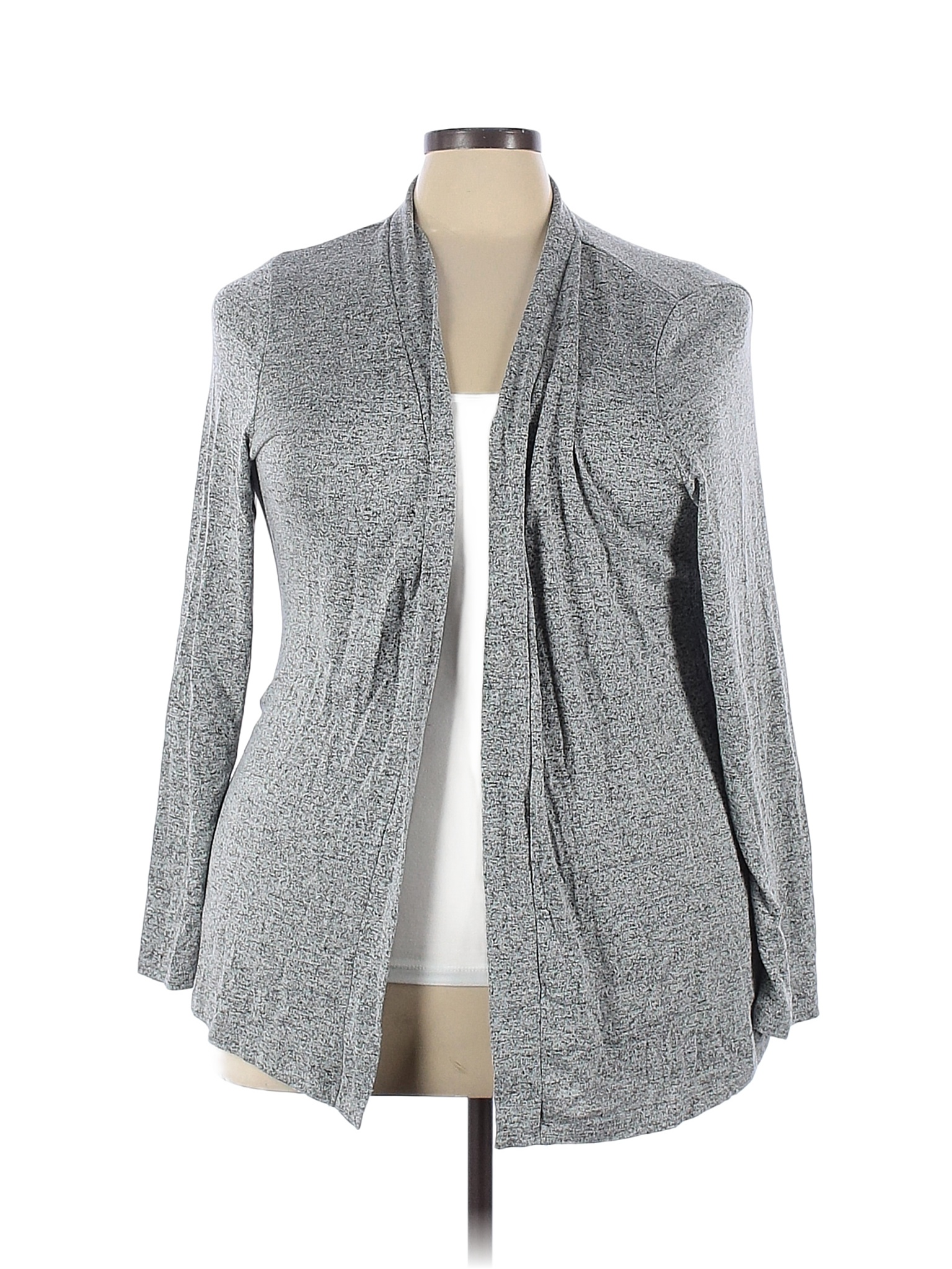 Market and Spruce Color Block Marled Gray Cardigan Size 3X (Plus) - 75% ...