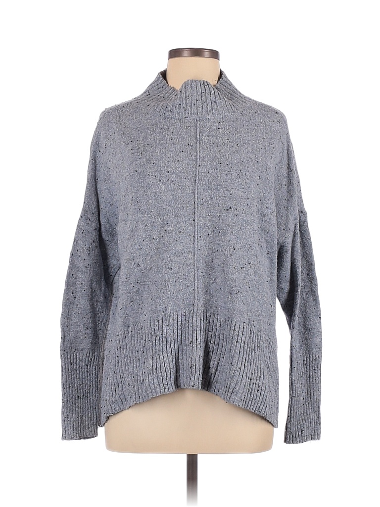 a.n.a. A New Approach Color Block Gray Blue Turtleneck Sweater Size M ...