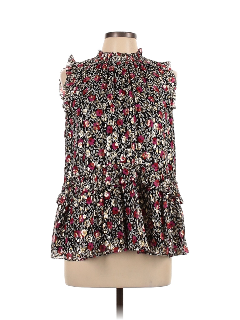 Kate Spade New York Floral Multi Color Pink Sleeveless Blouse Size L ...