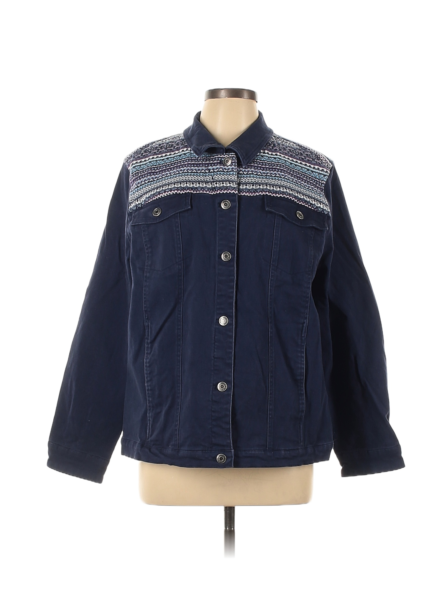 Denim & Co Navy Blue Denim Jacket Size XL - 55% off | thredUP