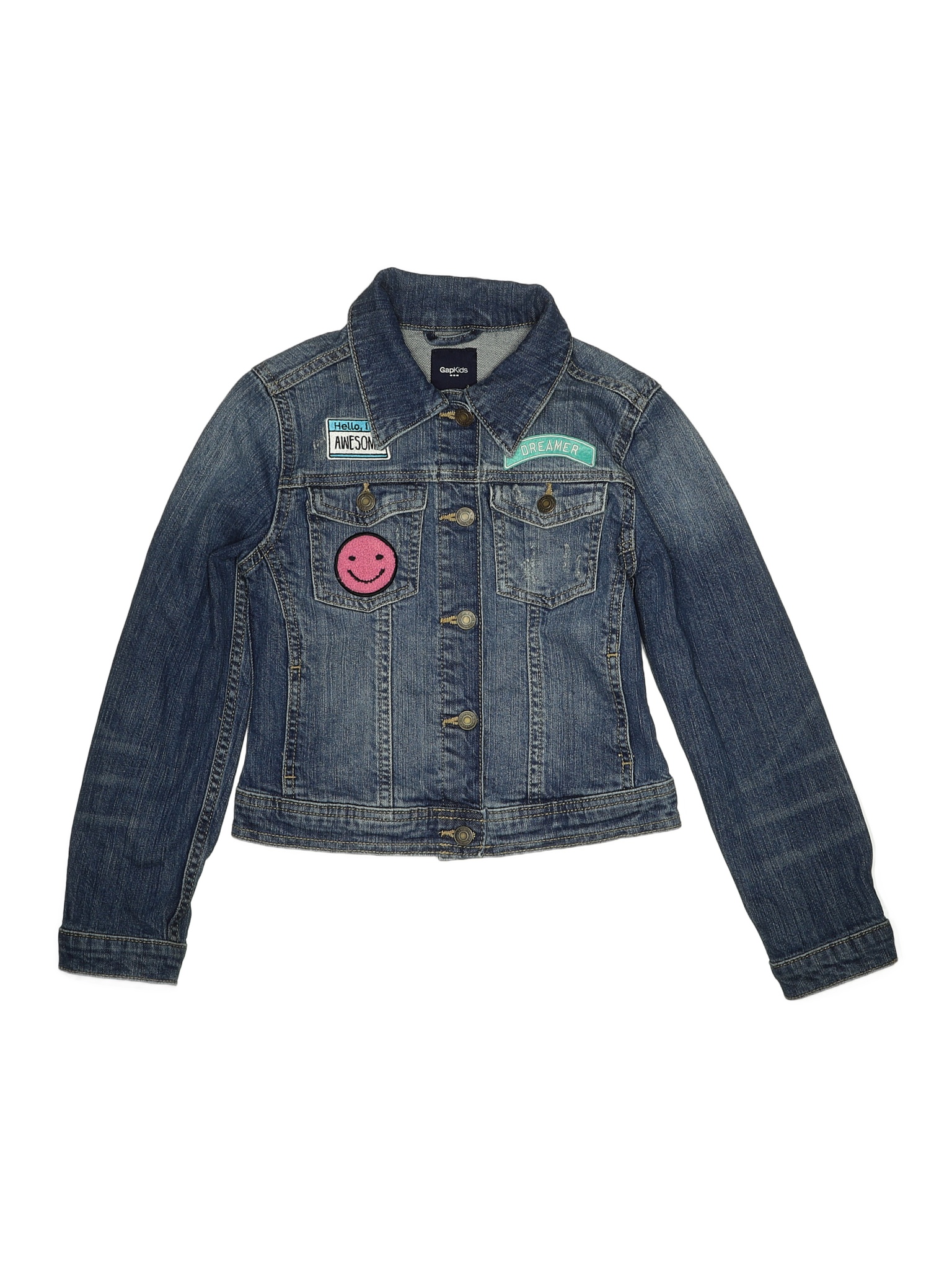 Gap Kids Outlet Solid Blue Denim Jacket Size M (Kids) - 53% off | thredUP