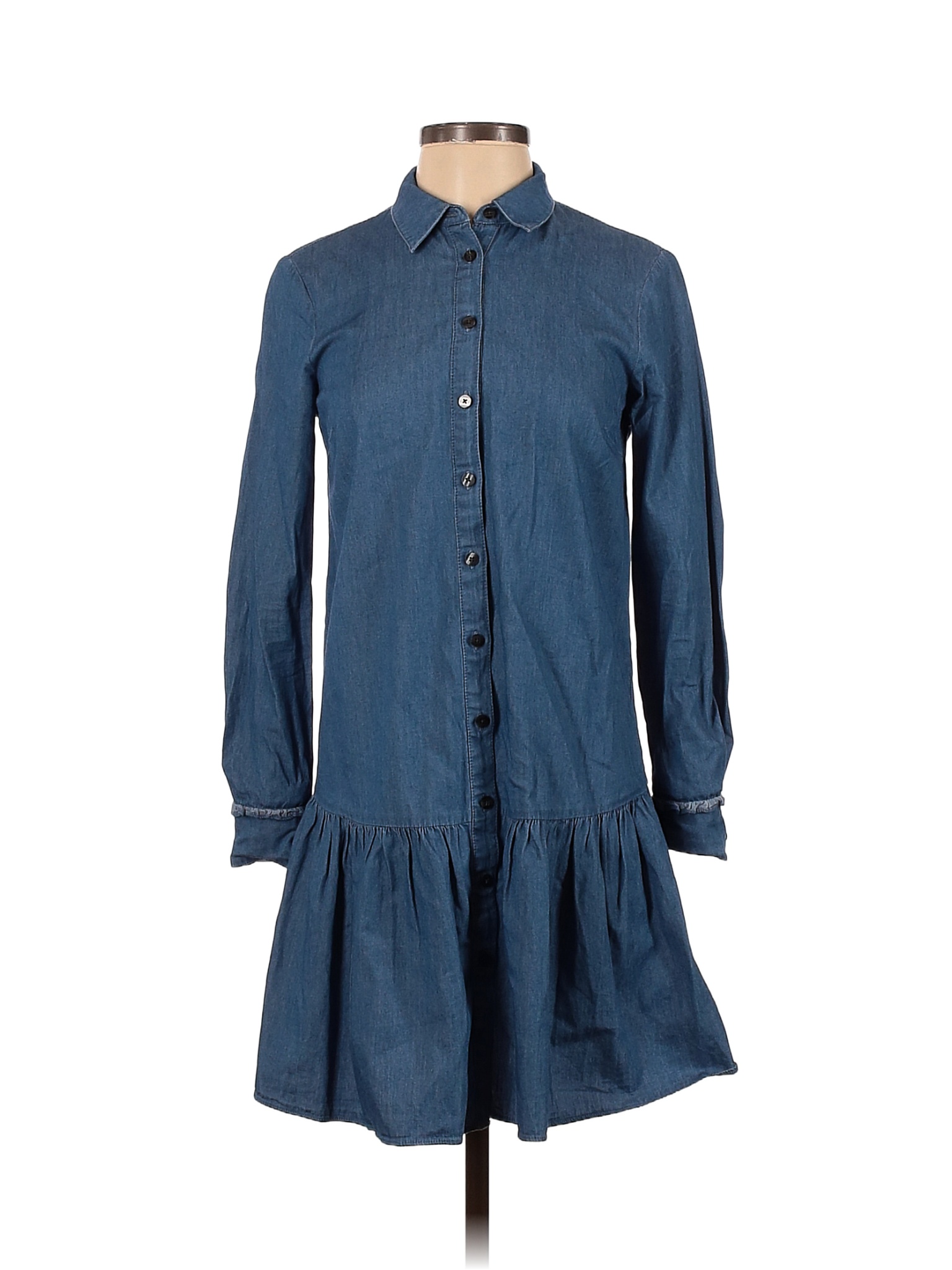 Draper James 100% Cotton Solid Blue Casual Dress Size 0 - 76% off | thredUP