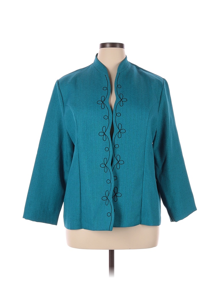 BonWorth 100% Polyester Solid Colored Blue Blazer Size L - 50% off ...