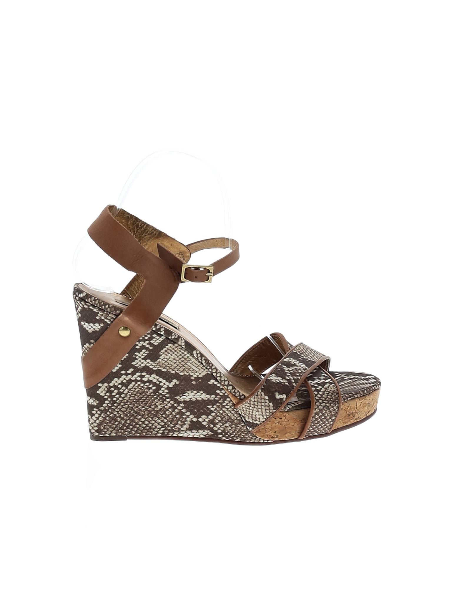 Cynthia Vincent Animal Print Snake Print Multi Color Tan Wedges Size 8 ...