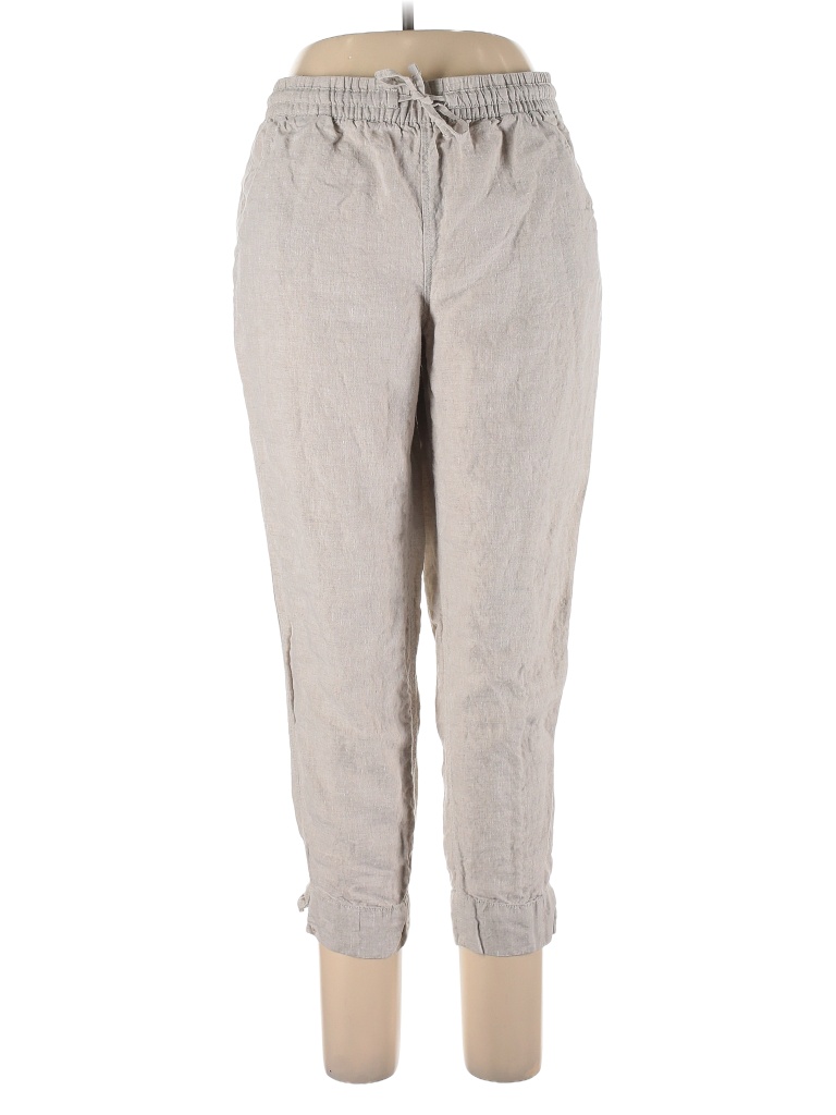 L.L.Bean 100% Linen Solid Gray Ivory Linen Pants Size 10 - 57% off ...