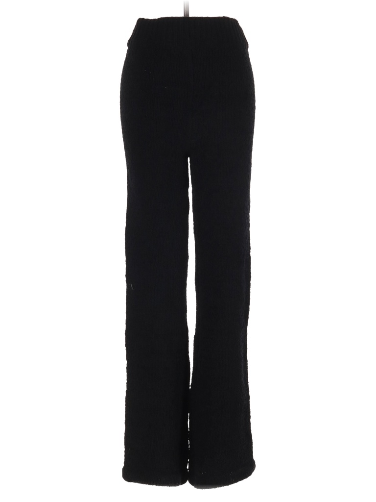 Plush 100% Polyester Solid Black Fleece Pants Size XS - 77% off | thredUP
