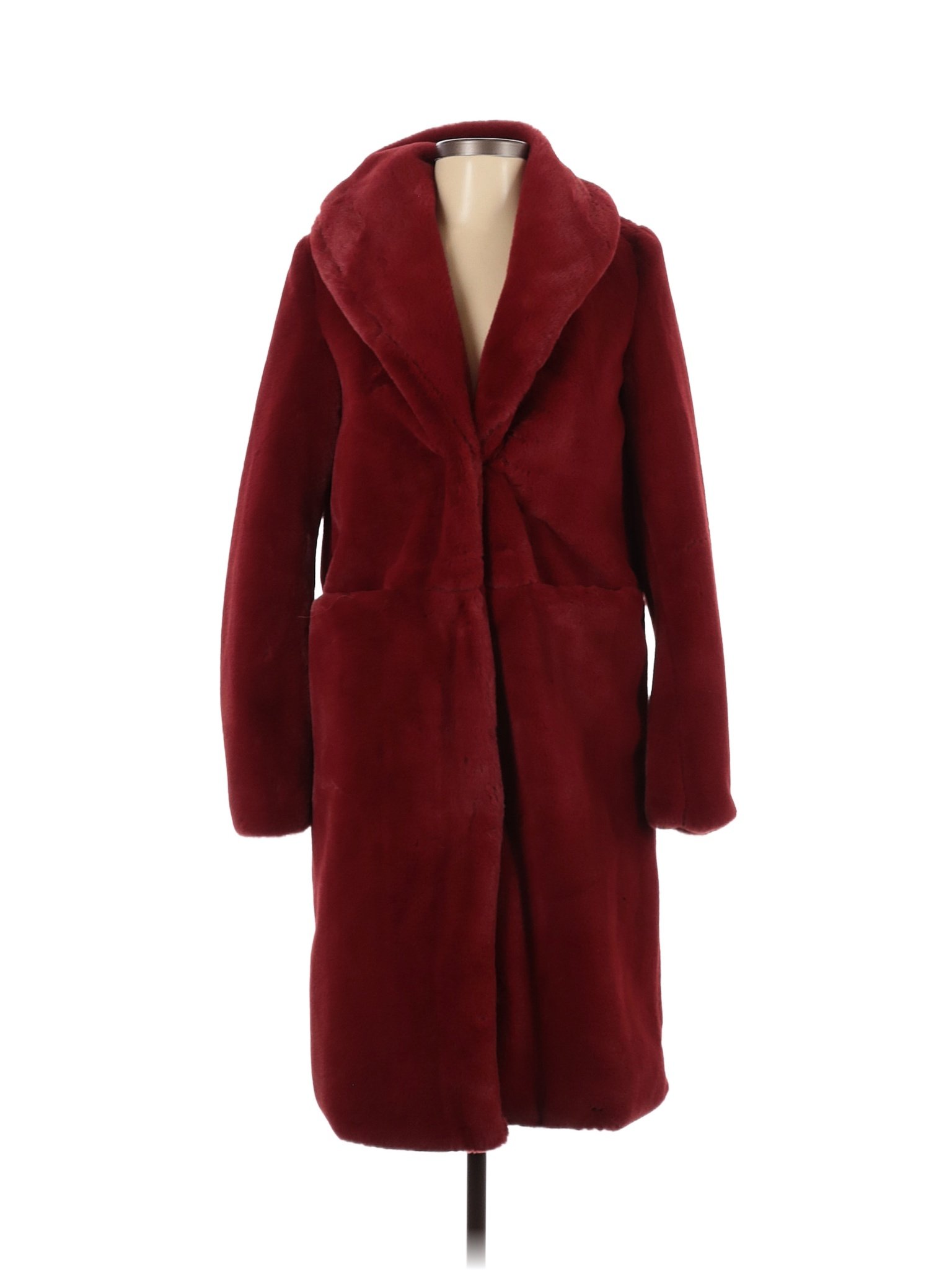 Vero Moda 100% Polyester Solid Colored Red Faux Fur Jacket Size XS - 71 ...
