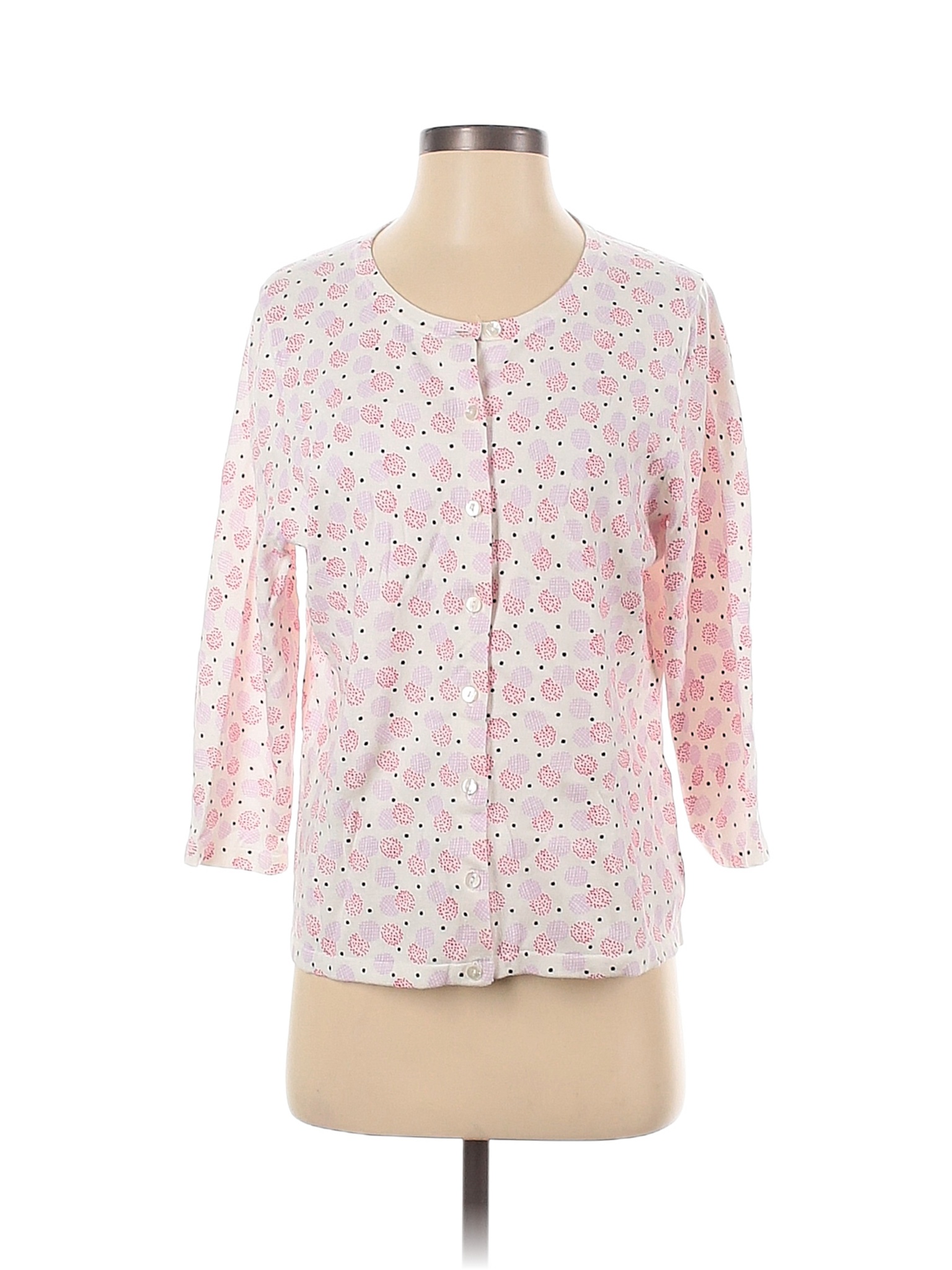 Talbots Outlet 100% Cotton Floral White Cardigan Size L - 68% off | thredUP