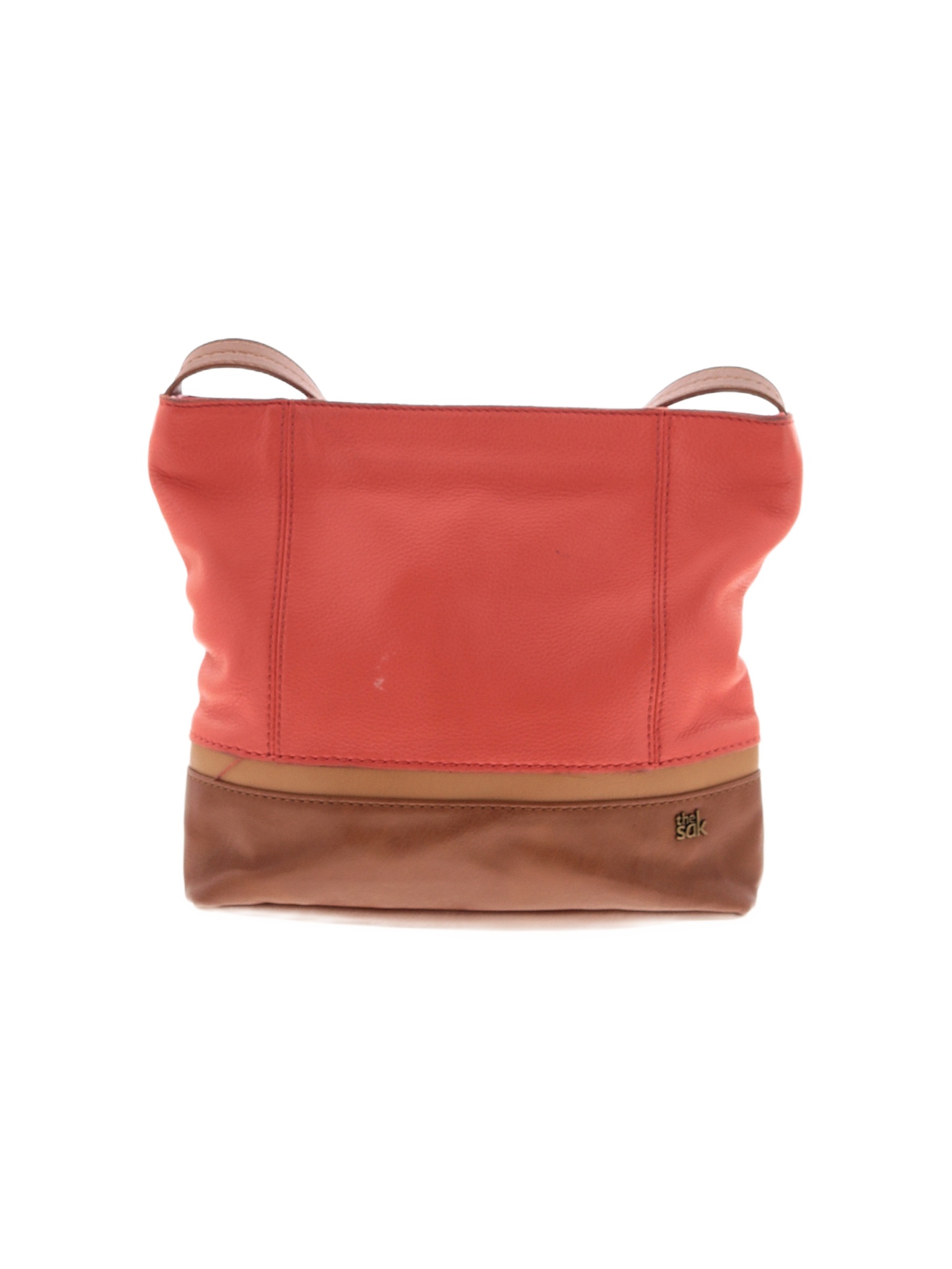 The Sak 100% Leather Color Block Solid Multi Color Orange Leather ...