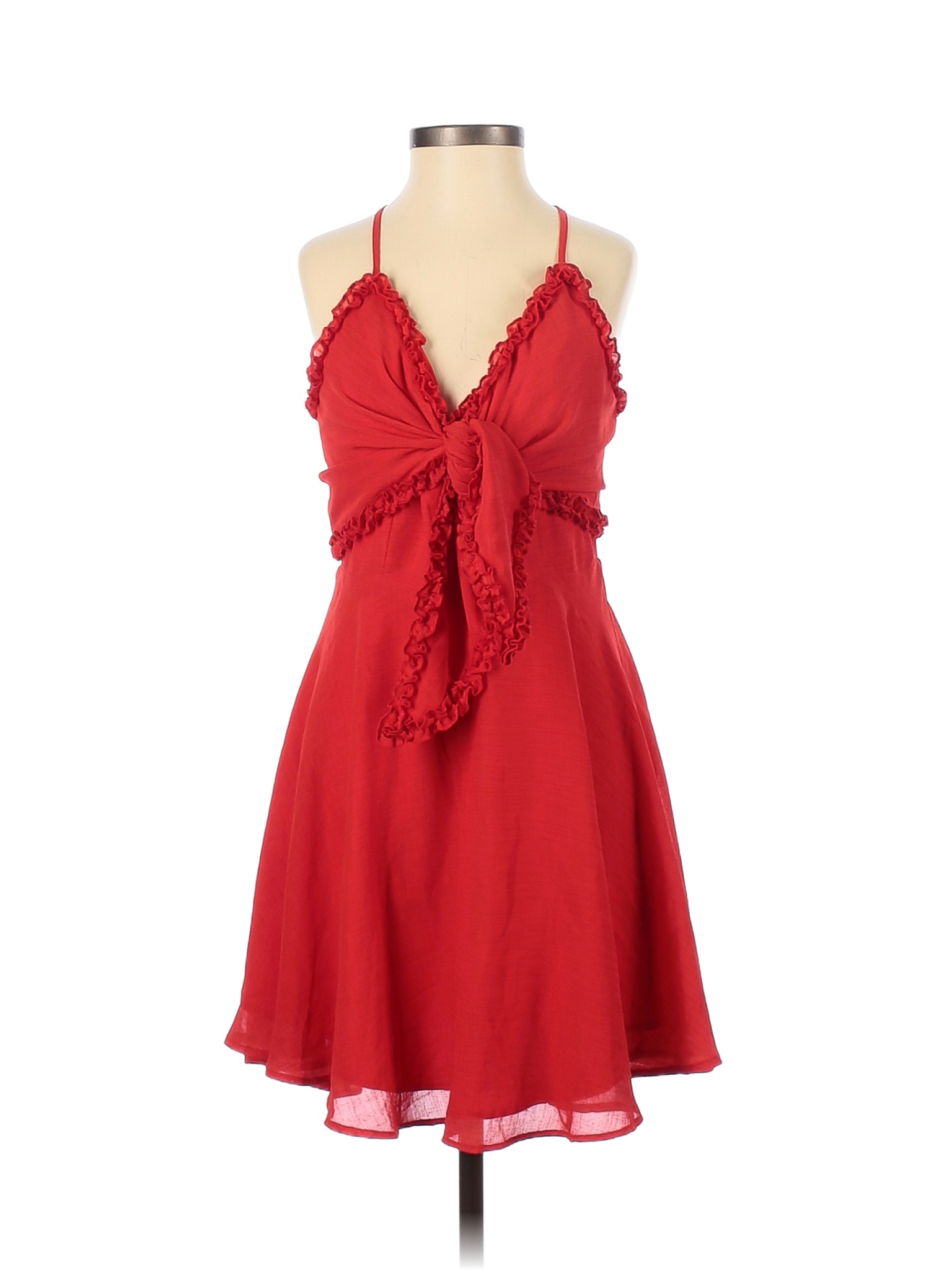 Selfie Leslie 100% Polyester Solid Colored Red Casual Dress Size M - 67 ...