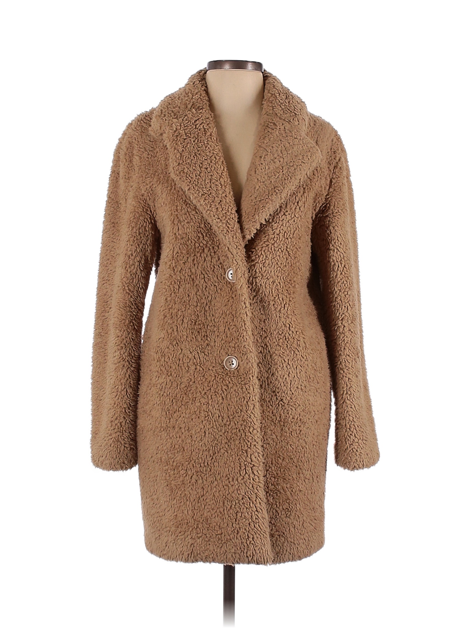 Uniqlo 100% Recycled Polyester Solid Brown Coat Size XS - 53% off | thredUP