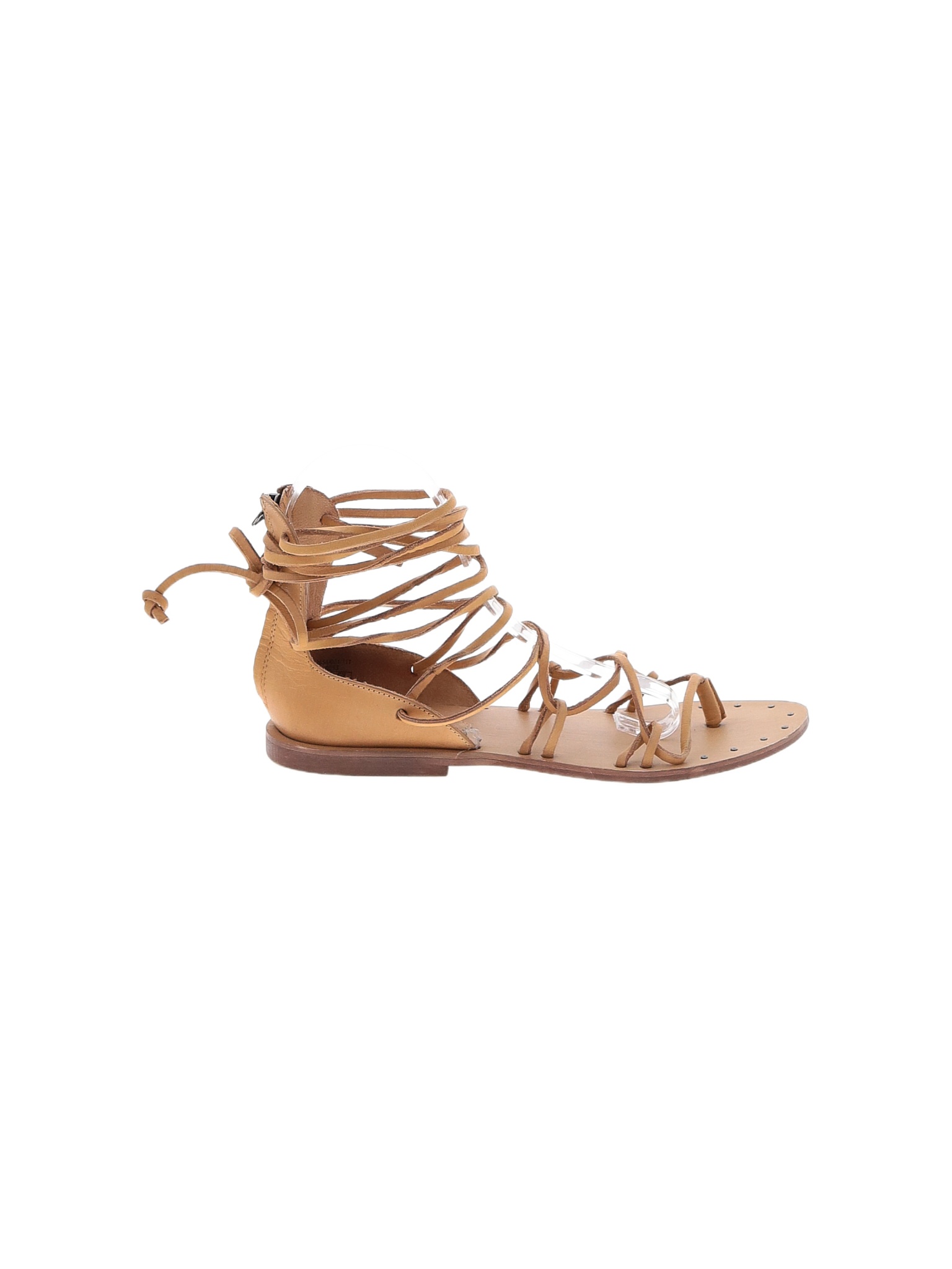 Zara Basic Solid Tan Sandals Size 37 (EU) - 63% off | thredUP