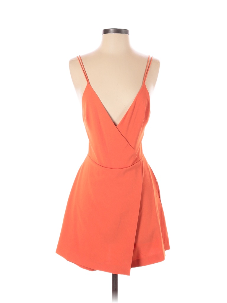 Alice Olivia 100 Polyester Solid Orange Cocktail Dress Size 2 89