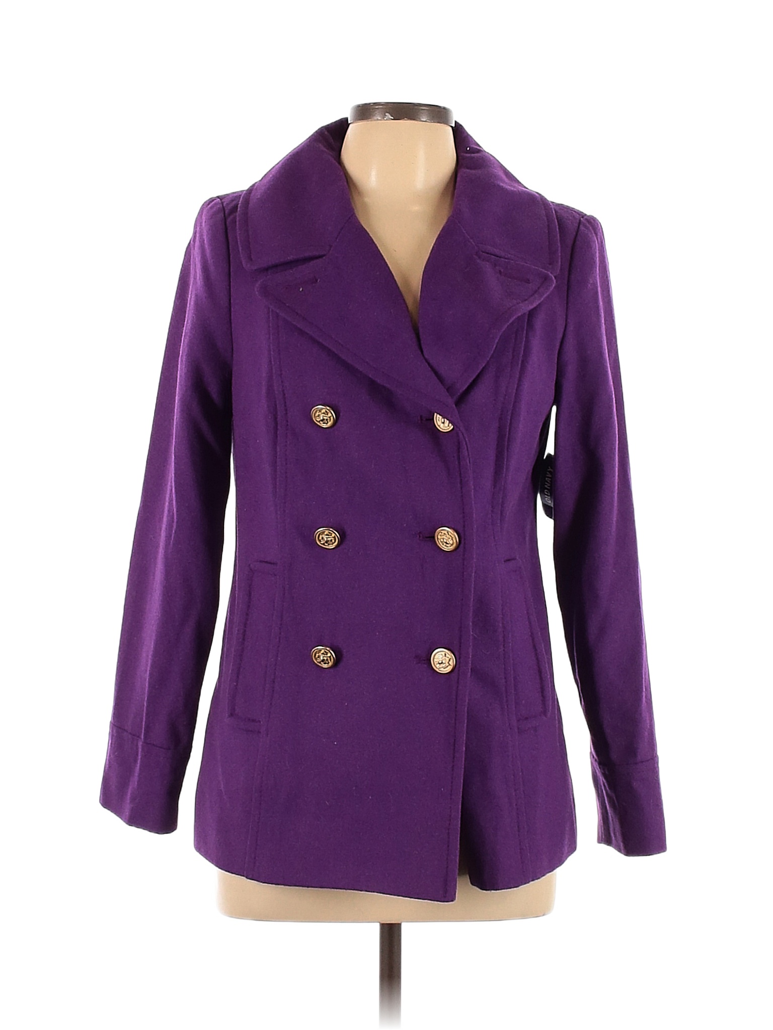 Old Navy Solid Colored Purple Coat Size M 57 Off Thredup