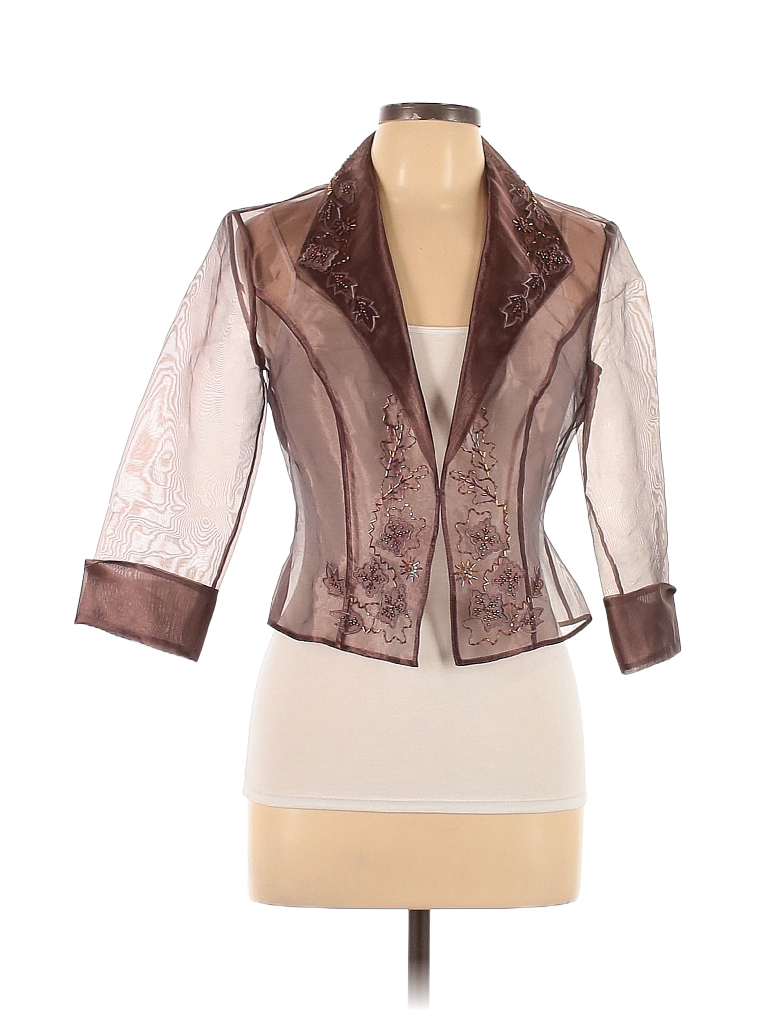 Alex Evenings 100% Polyester Solid Brown Jacket Size 6 - 78% off | thredUP