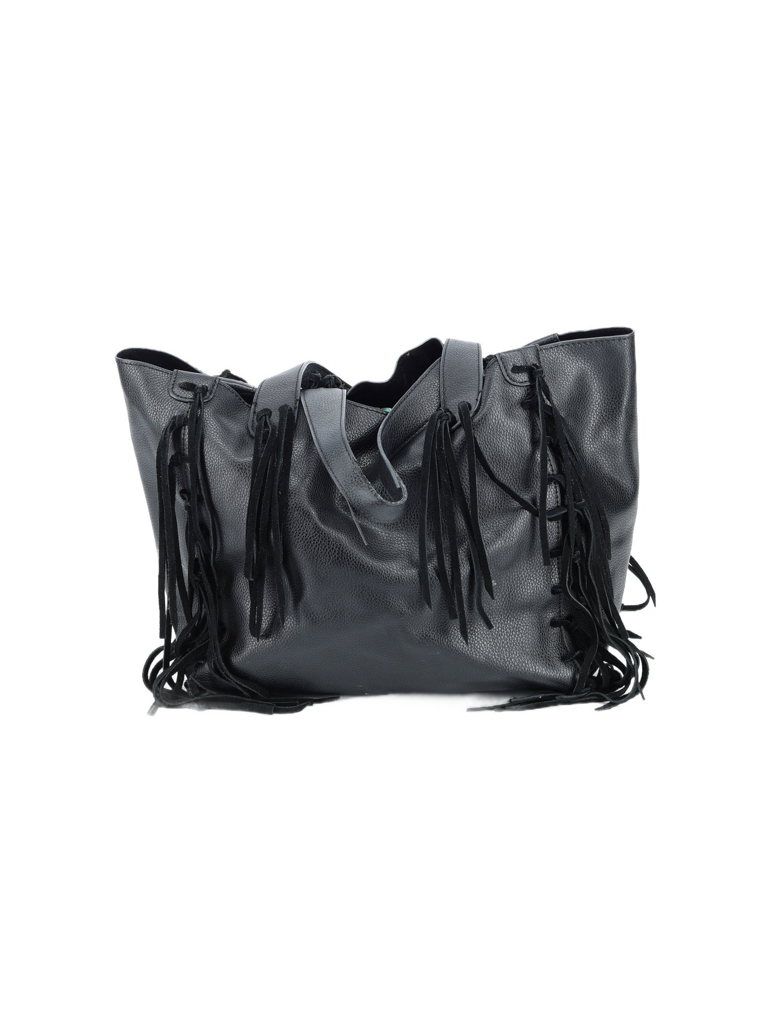 Inzi Solid Black Leather Tote One Size - 71% off | thredUP