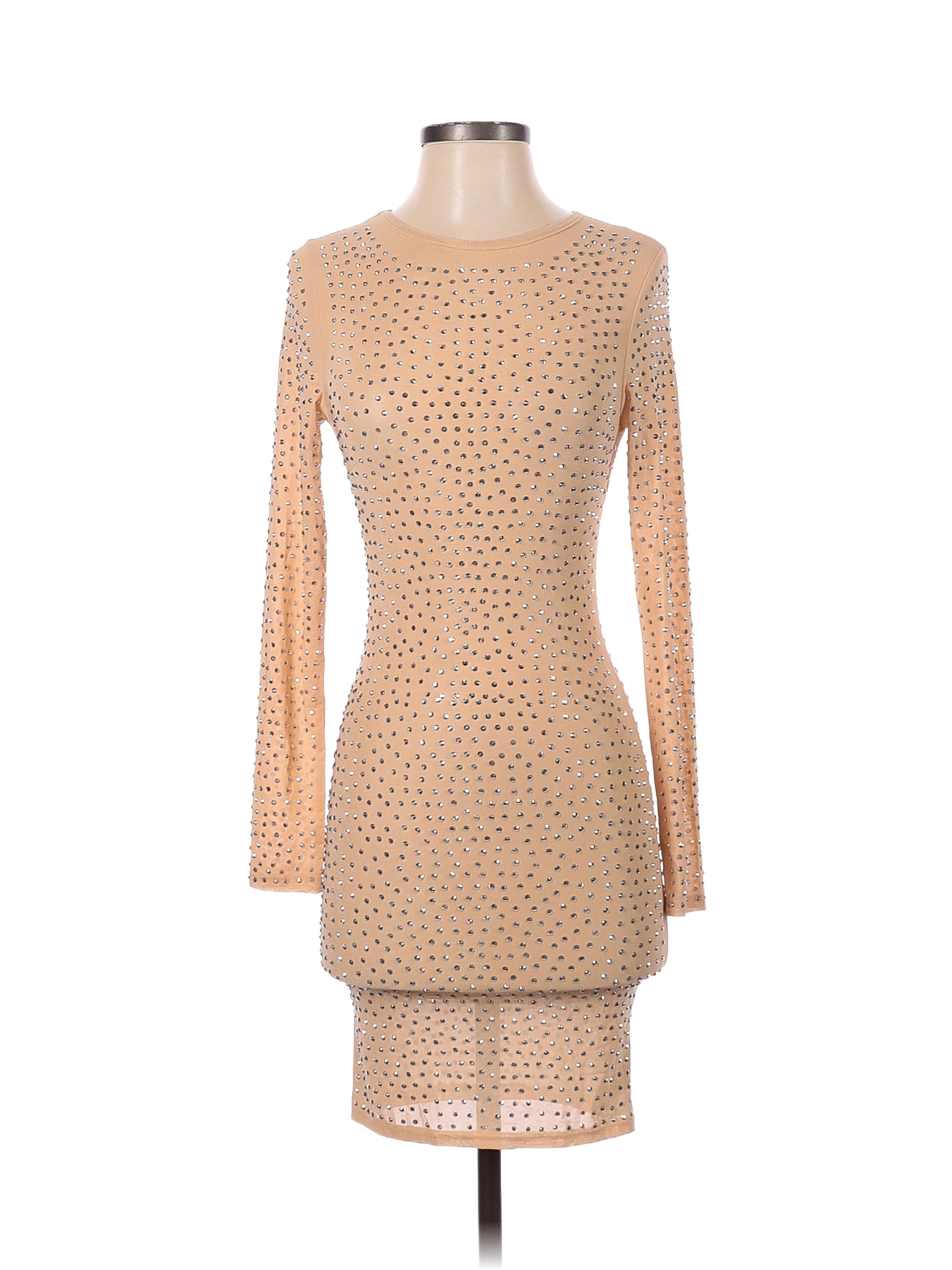 Fashion Nova Solid Colored Tan Cocktail Dress Size S 50 Off Thredup