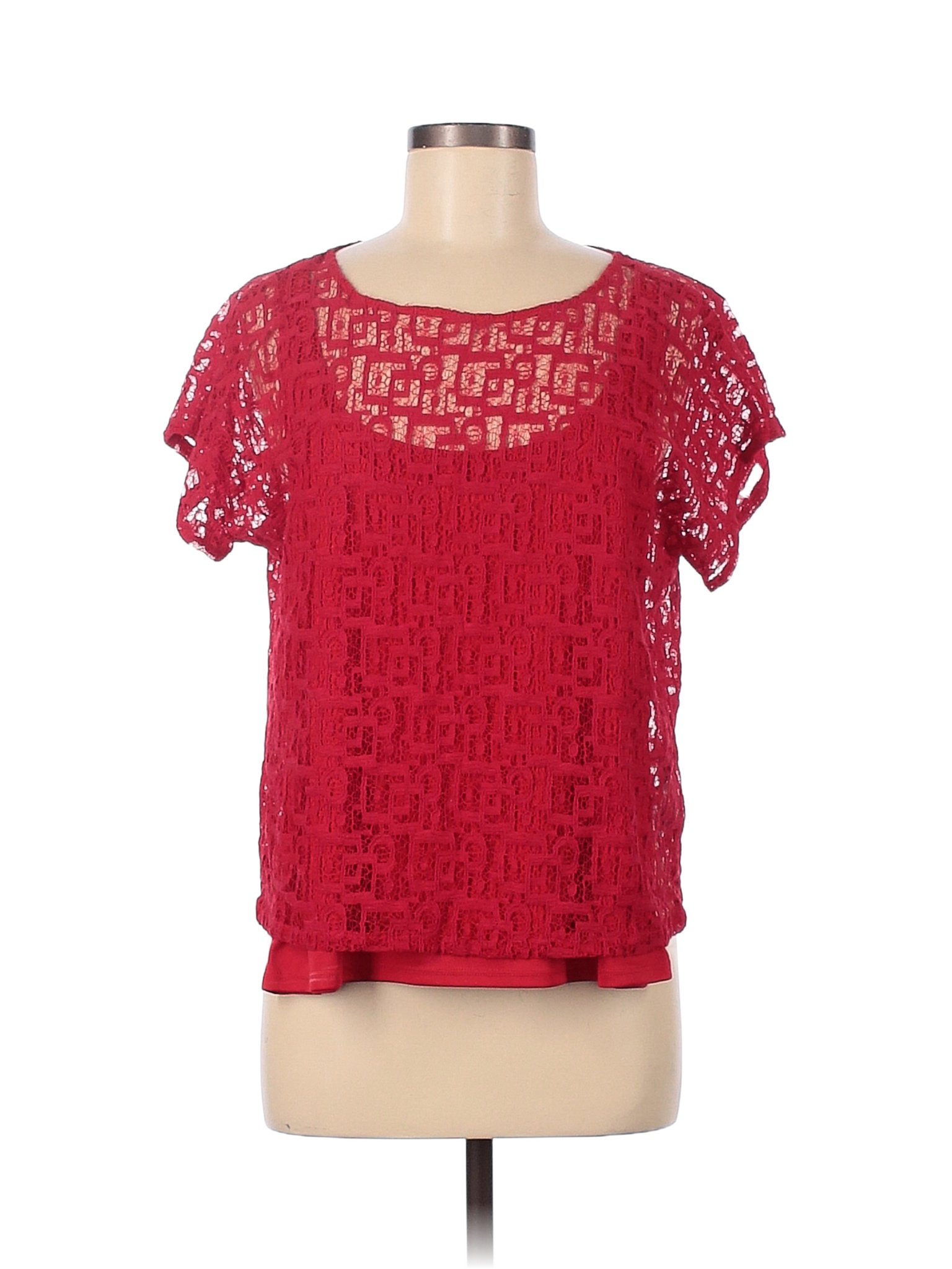 Ruby Rd. Colored Red Short Sleeve Top Size 12 - 68% off | thredUP