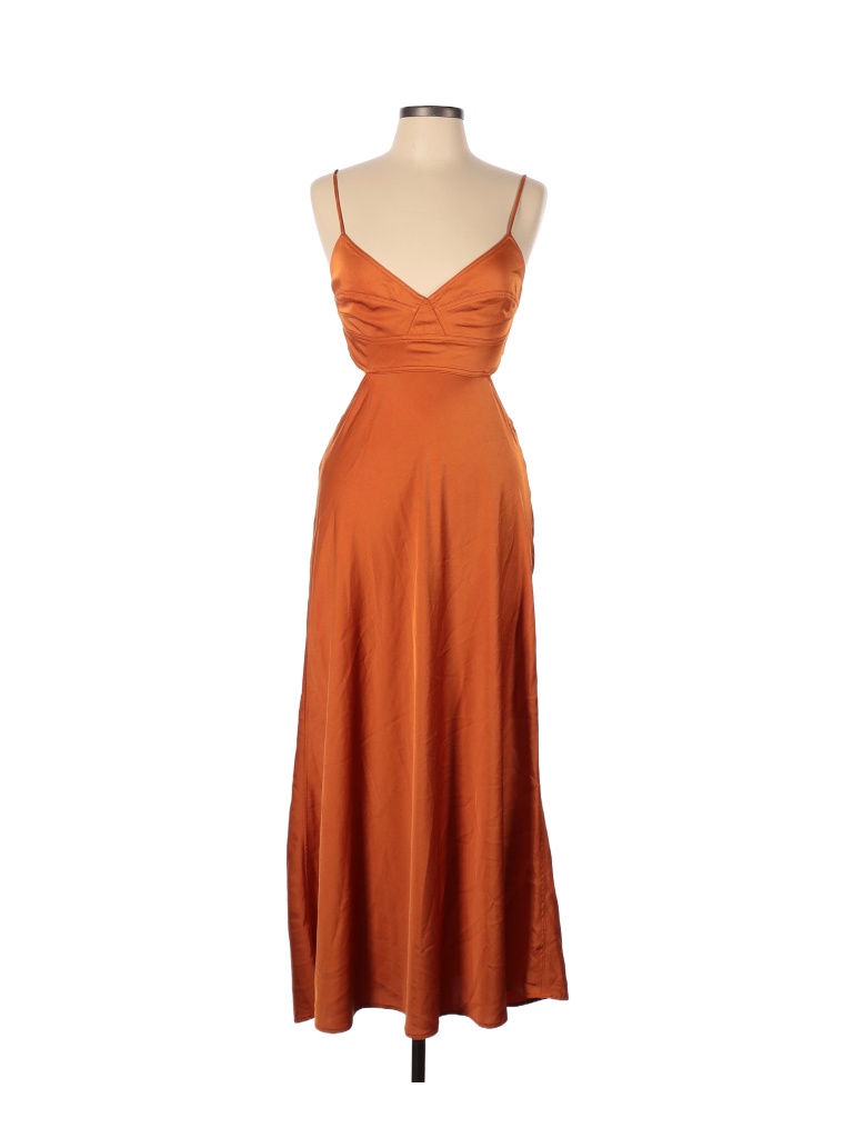 A.L.C. Solid Burnt Orange Orange Cocktail Dress Size 12 - 70% off | thredUP