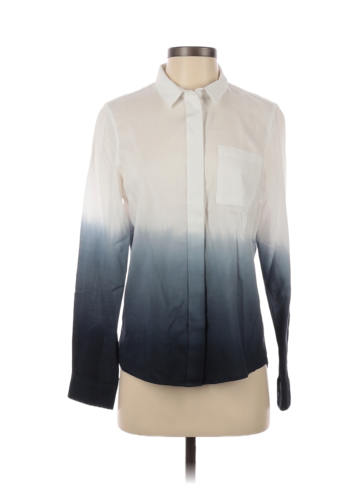 Elie Tahari 100% Cotton Color Block Tie-dye Multi Color White Long ...
