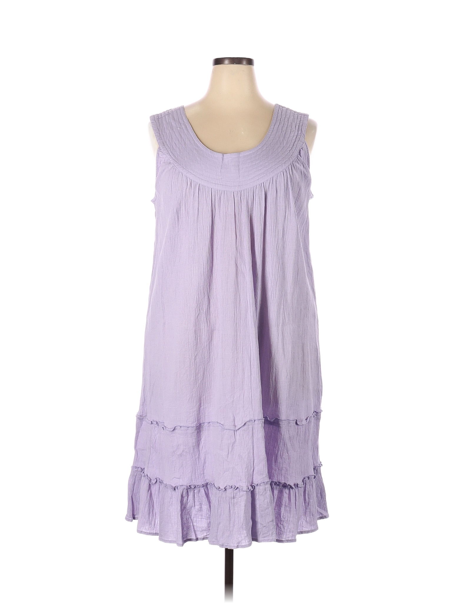 Anthony Richards 100 Cotton Solid Lavender Purple Casual Dress Size 4x
