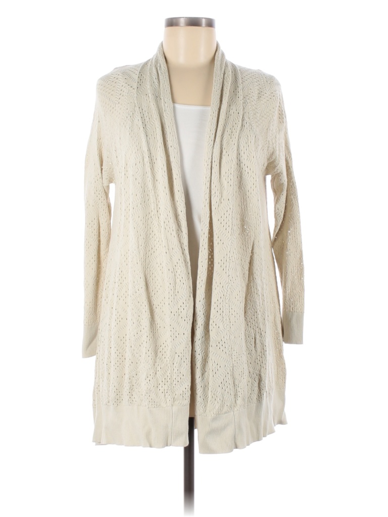 Sigrid Olsen Color Block Solid Ivory Cardigan Size M - 84% off | thredUP
