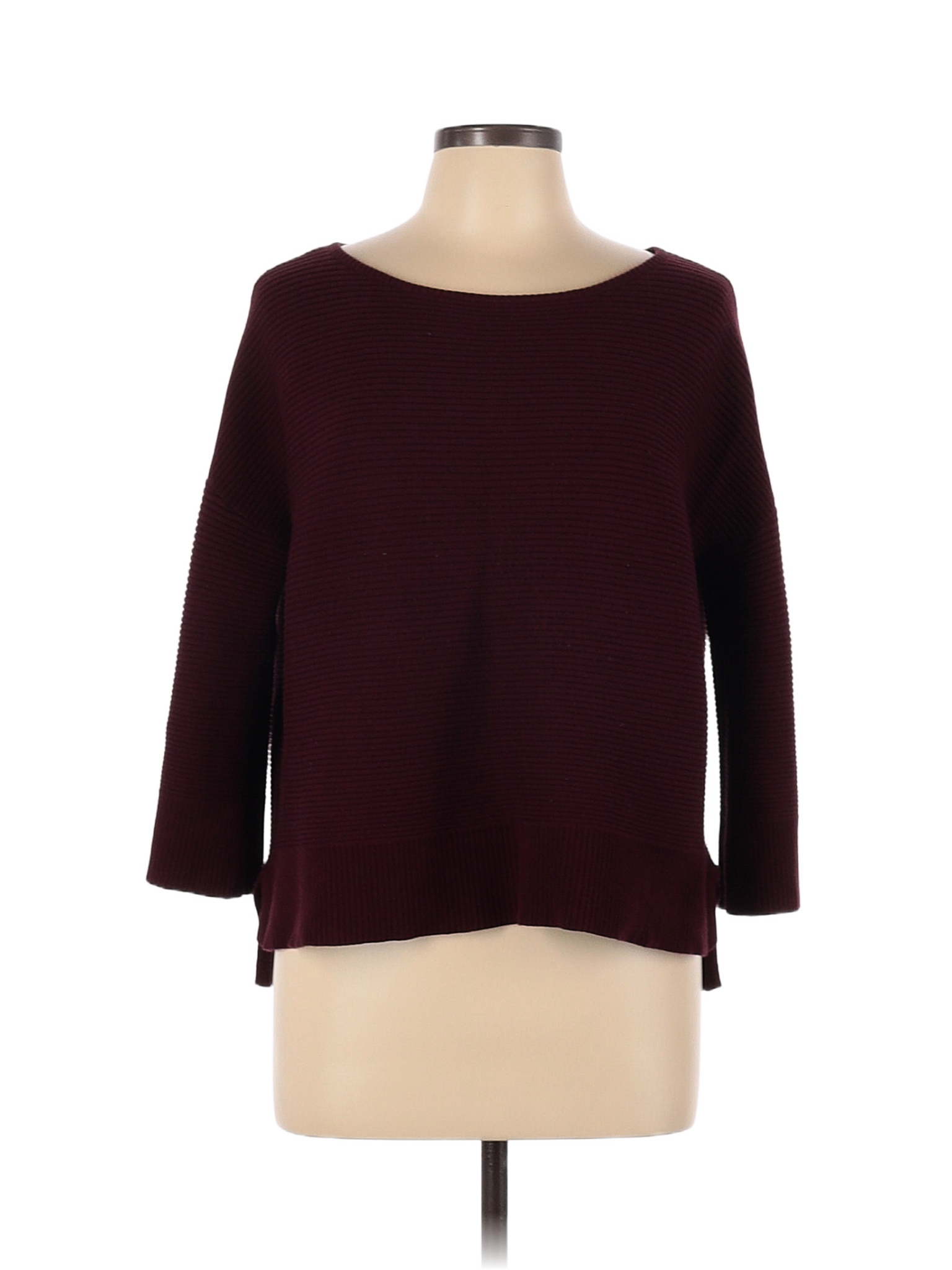 Peck & Peck Color Block Solid Burgundy Pullover Sweater Size L - 78% ...
