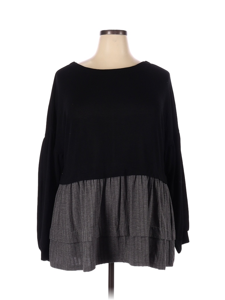 Weekend Suzanne Betro Black Long Sleeve Top Size 2X (Plus) - 68% off ...