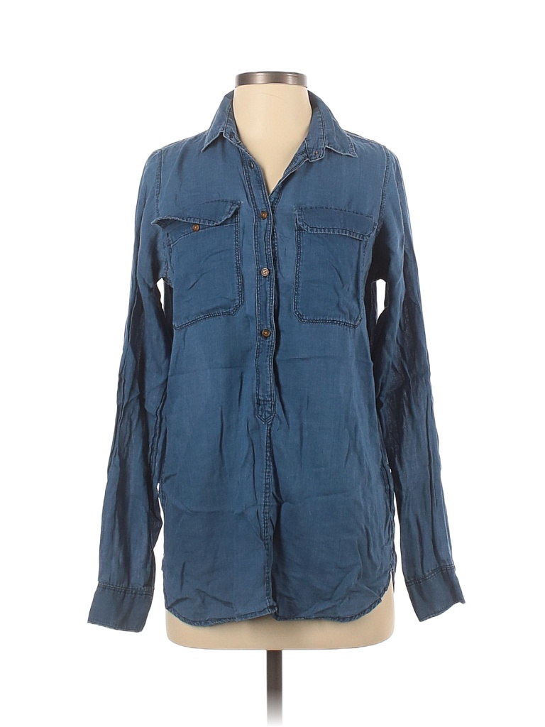 J.Crew 100% Cotton Solid Blue Long Sleeve Button-Down Shirt Size 4 (Tall) - 79% off | thredUP