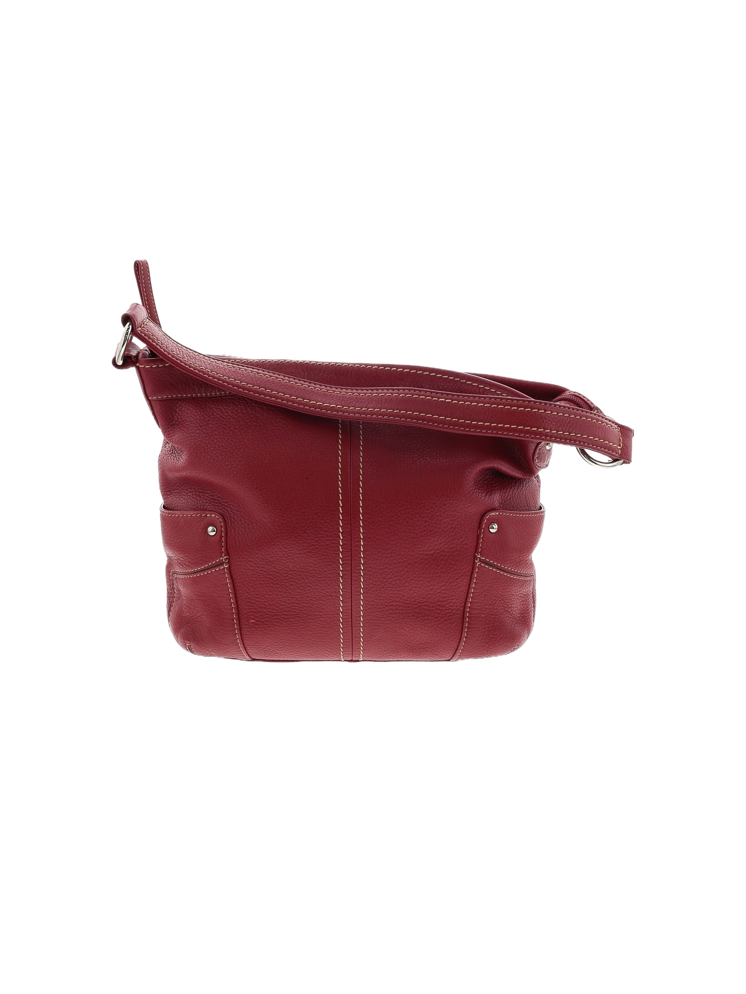 Celsius Premium 100% Leather Solid Colored Red Leather Hobo One Size ...