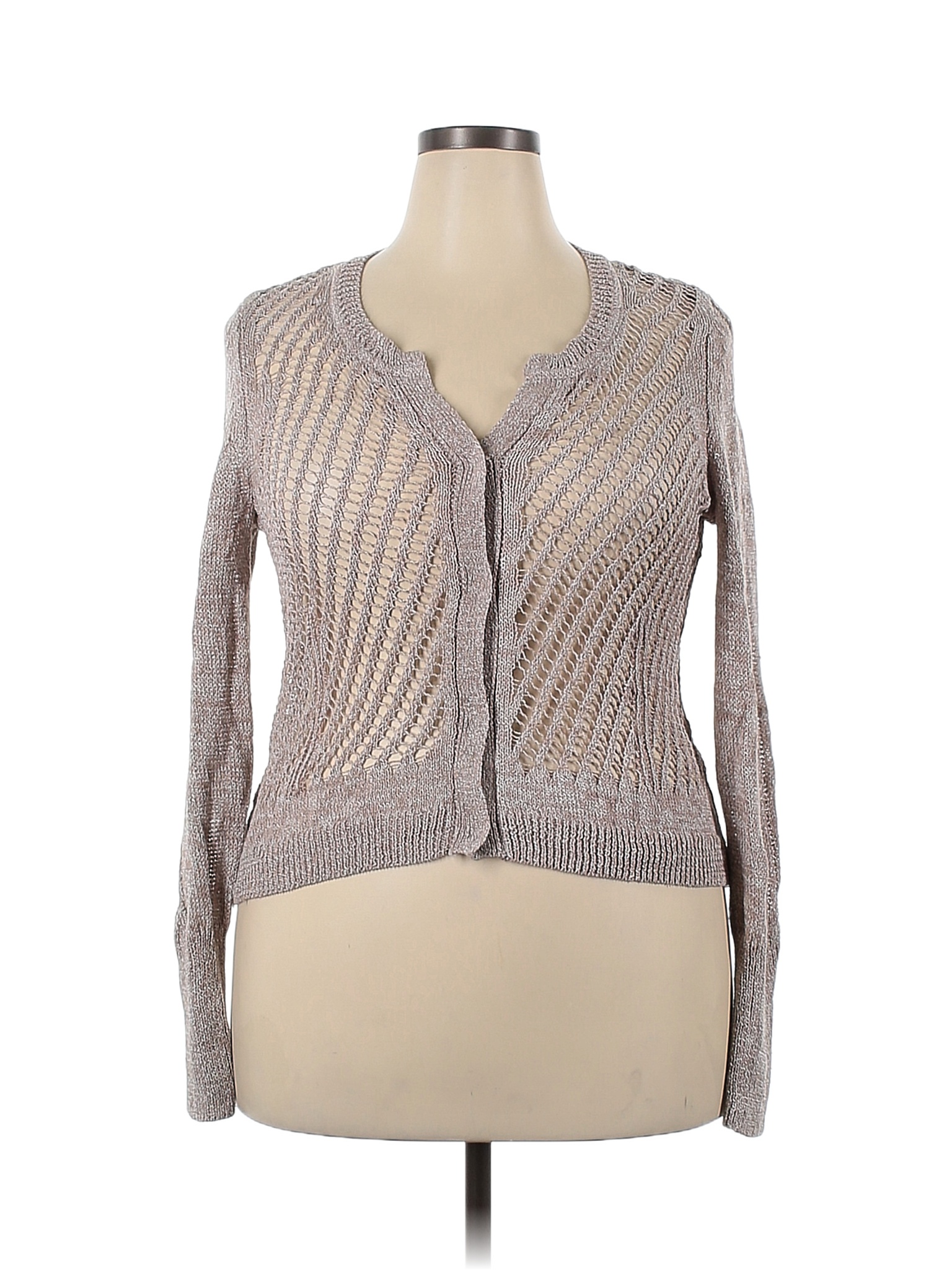 Simply Vera Vera Wang Color Block Solid Tan Cardigan Size Xl 52 Off