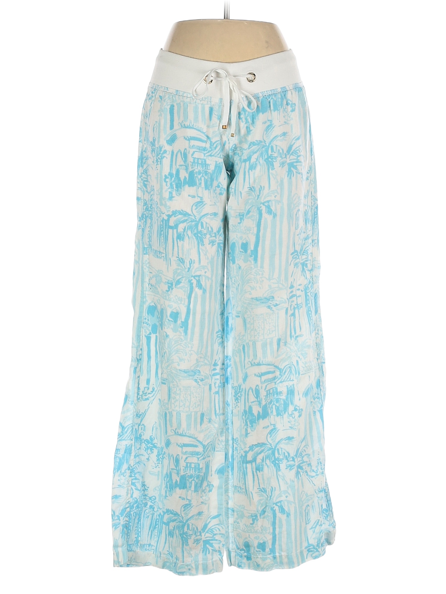 Lilly Pulitzer 100% Linen Blue Linen Pants Size S - 64% off | thredUP