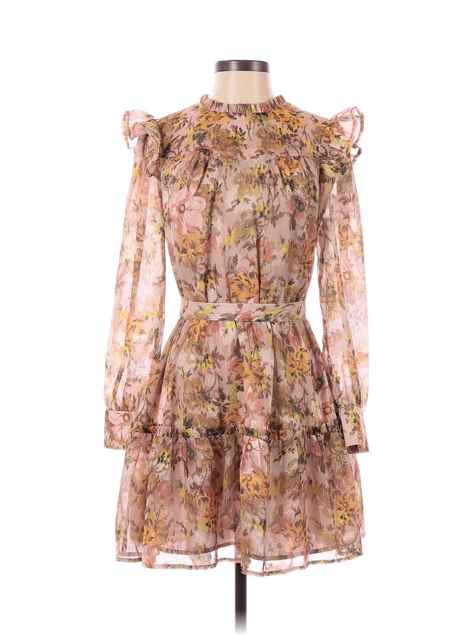 Greylin 100% Polyester Floral Multi Color Pink Cocktail Dress Size S ...