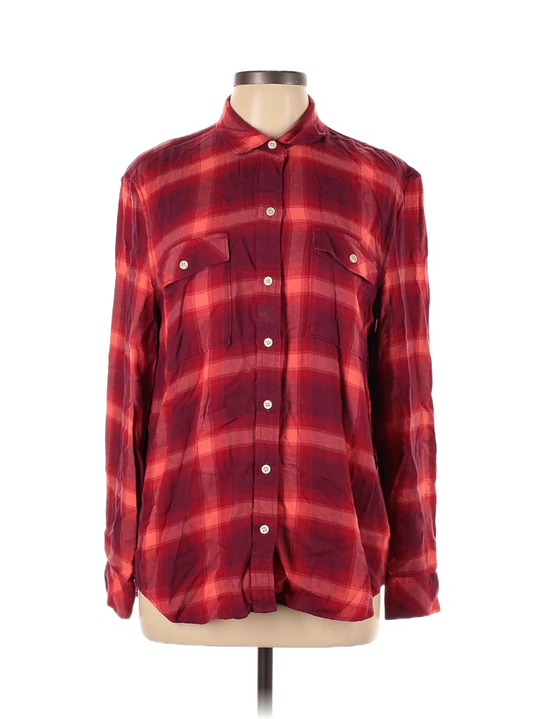 Gap + Pendleton 100% Rayon Checkered-gingham Red Long Sleeve Button-Down Shirt Size L - 71% off ...